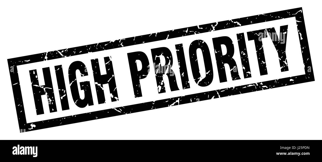 square grunge black high priority stamp Stock Vector Image & Art - Alamy