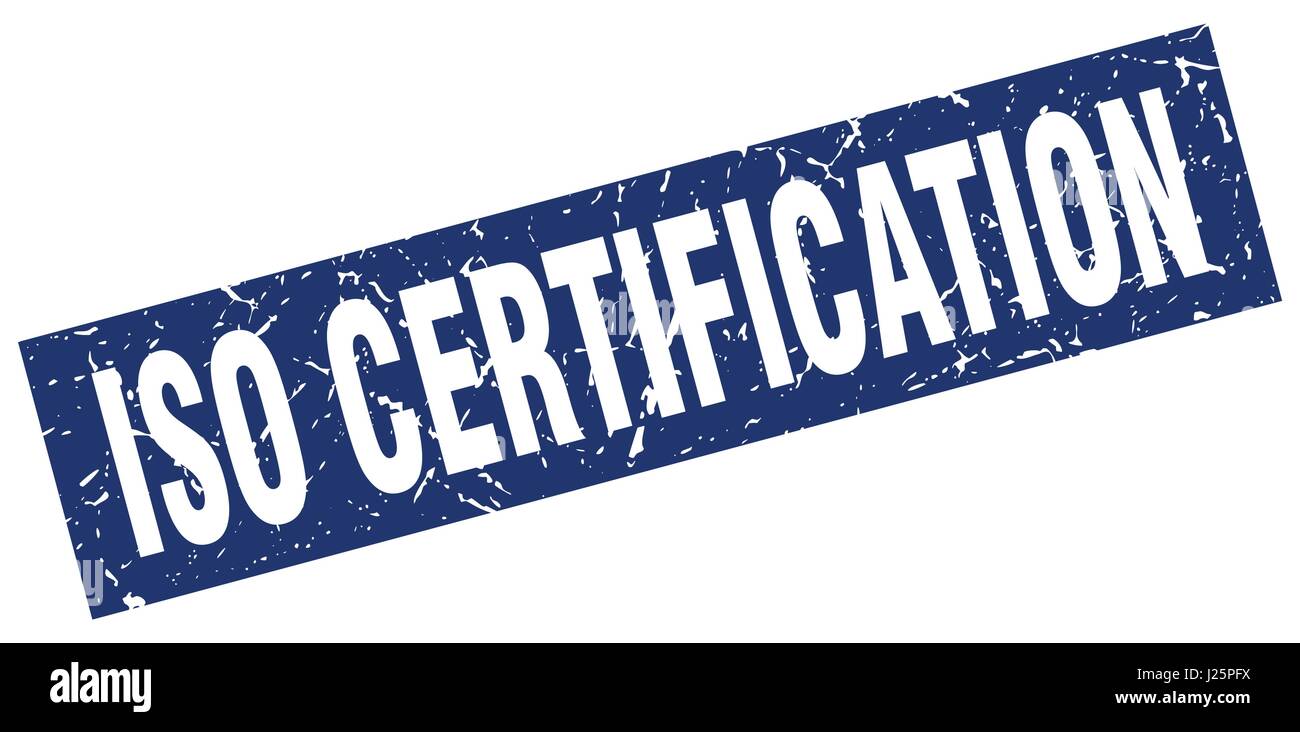 square grunge blue iso certification stamp Stock Vector Image & Art - Alamy