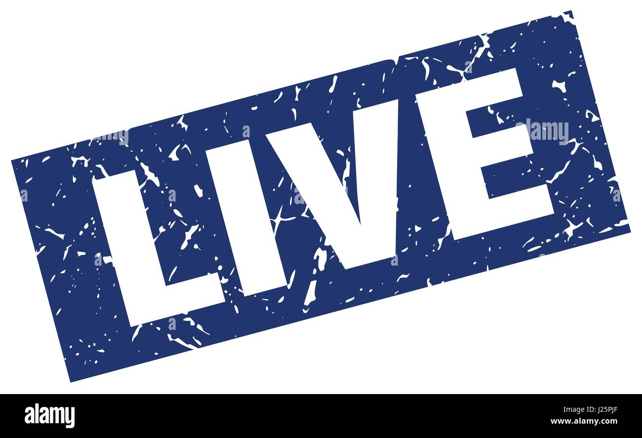 square grunge blue live stamp Stock Vector Image & Art - Alamy