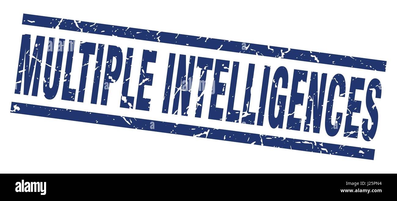 square grunge blue multiple intelligences stamp Stock Vector Image ...