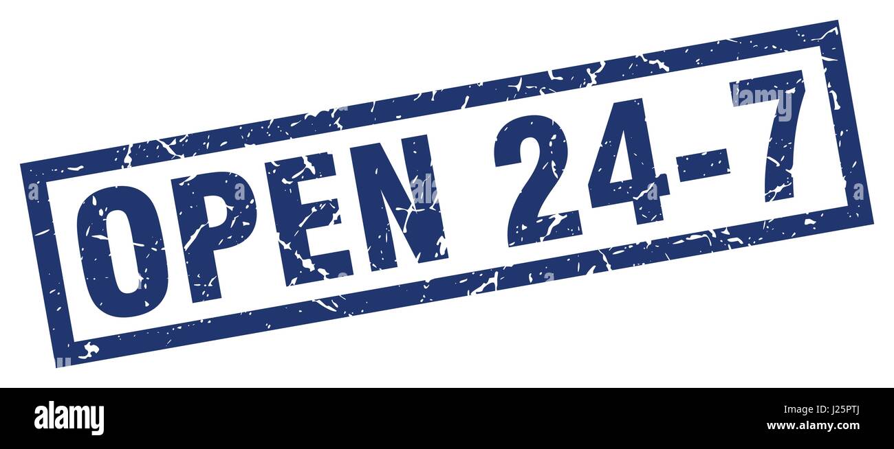 Open 24 7 rubber stamp hi-res stock photography and images - Alamy