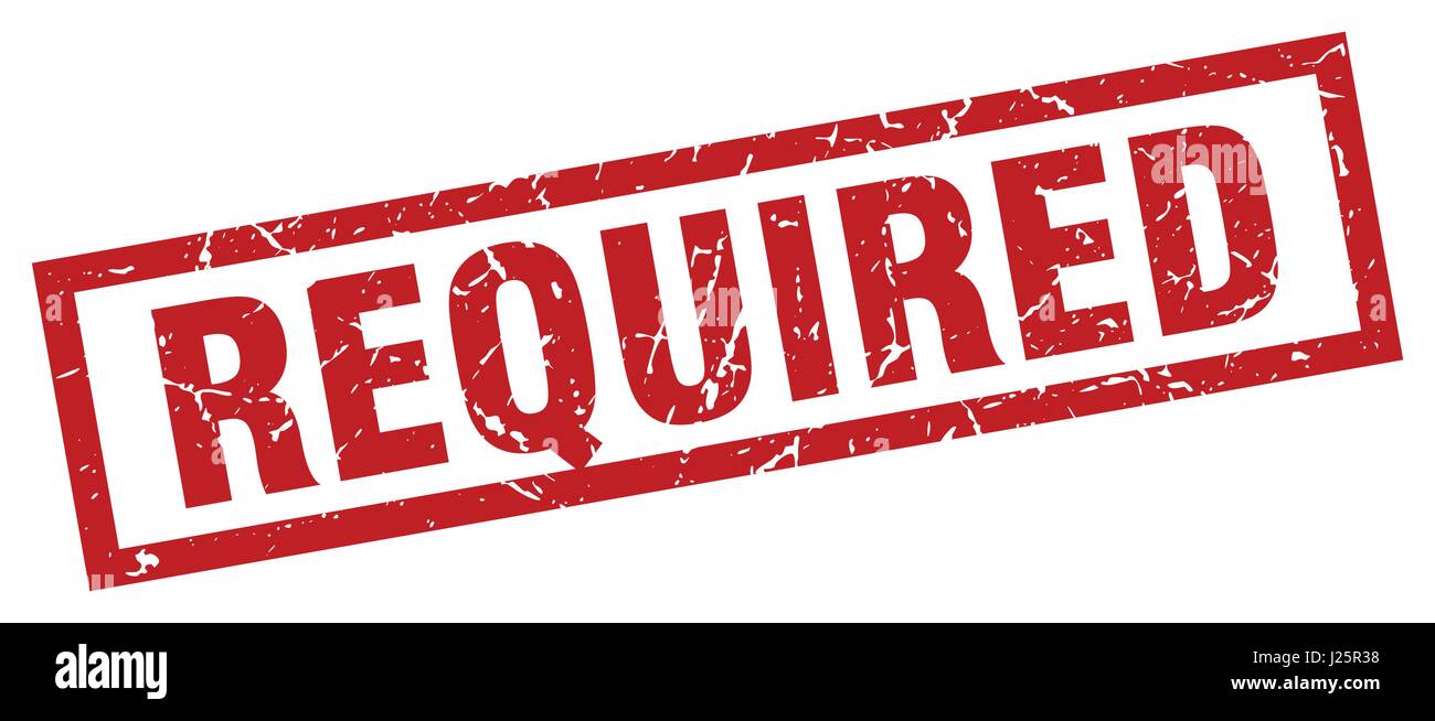 square grunge red required stamp Stock Vector Image & Art - Alamy