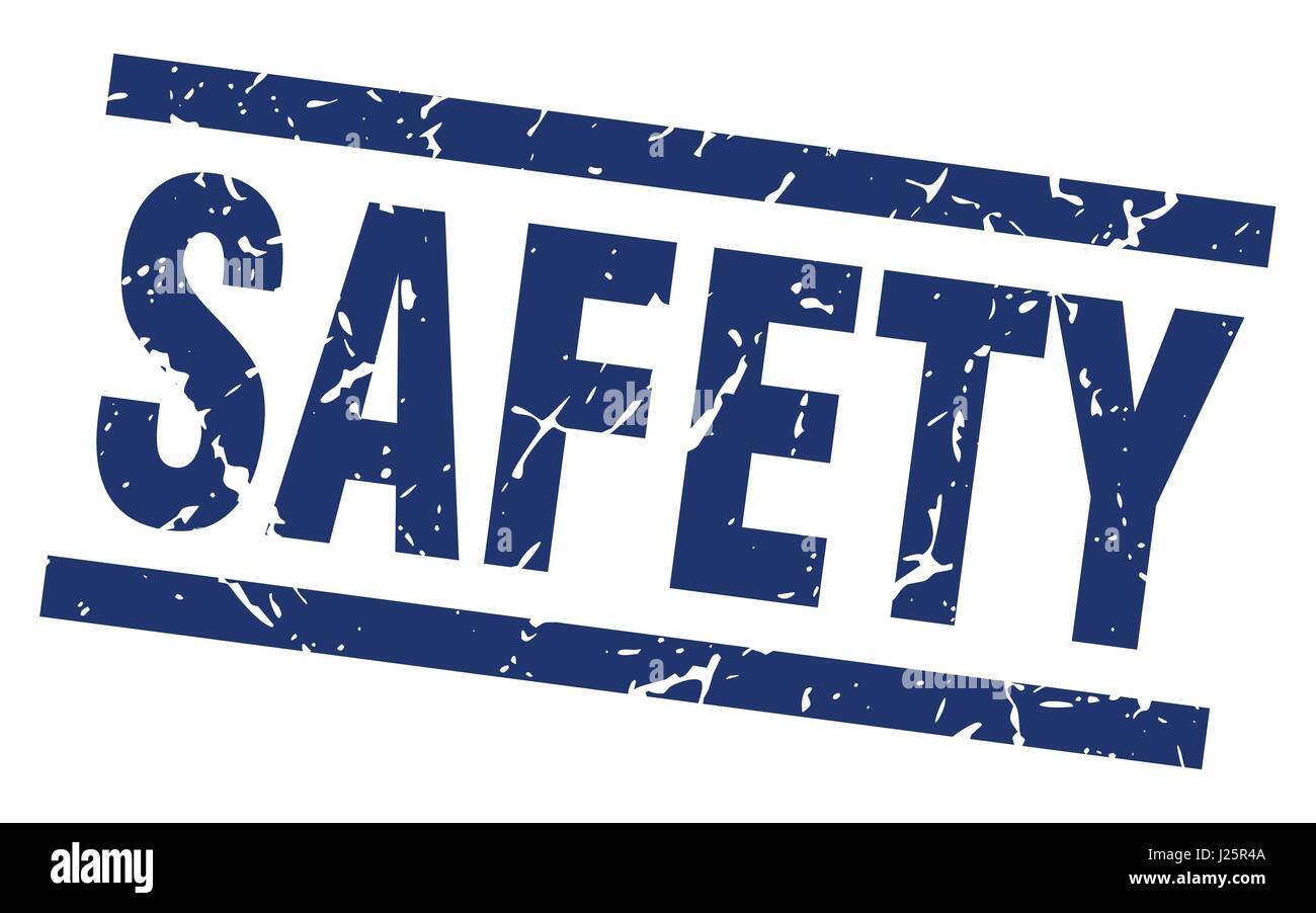 square grunge blue safety stamp Stock Vector Image & Art - Alamy