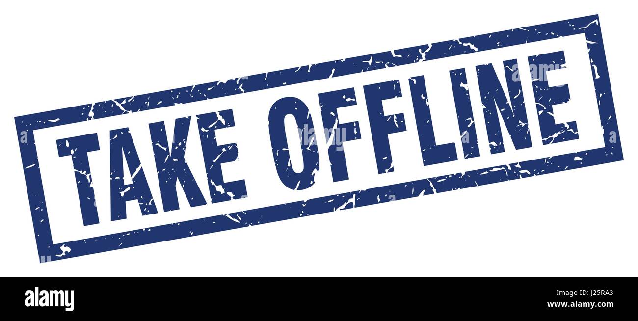 square grunge blue take offline stamp Stock Vector Image & Art - Alamy