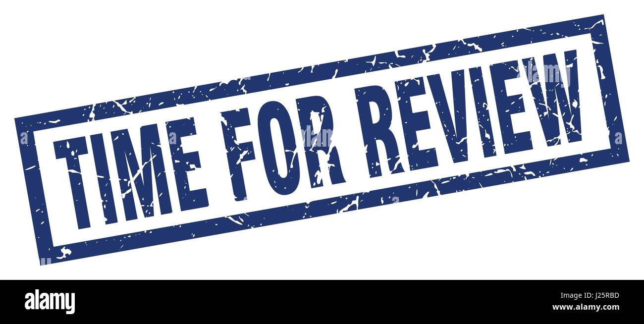 square grunge blue time for review stamp Stock Vector Image & Art - Alamy