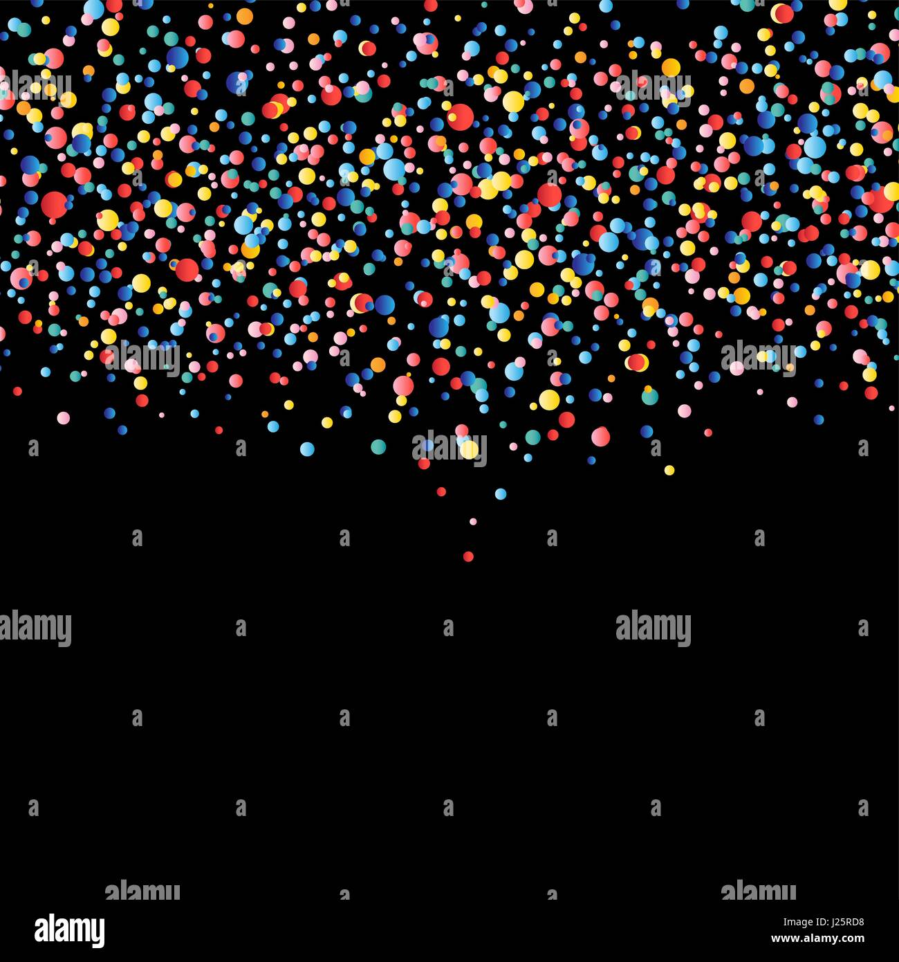 Vector colorful round of confetti splash isolated on a black background ...