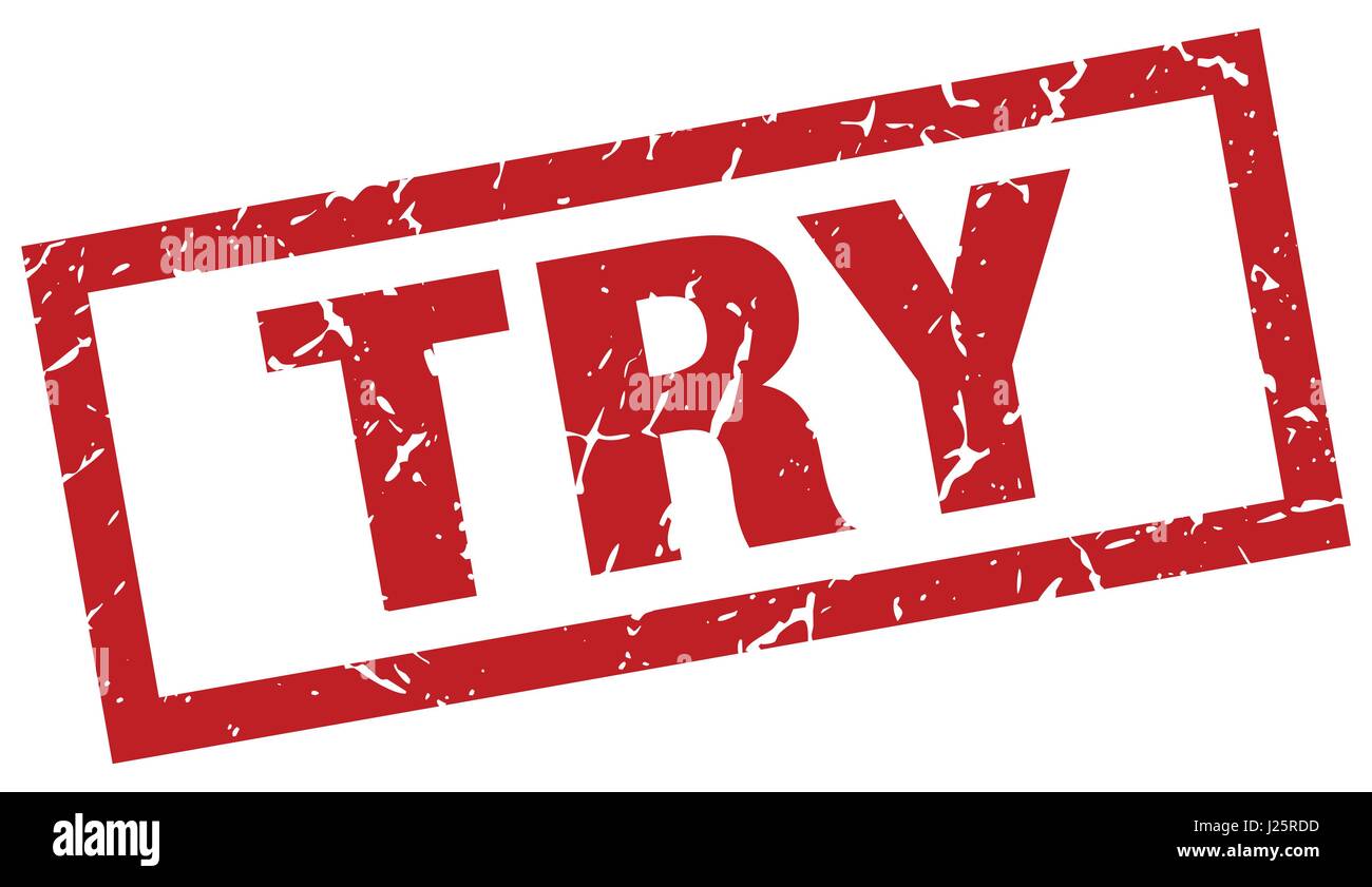 square grunge red try stamp Stock Vector Image & Art - Alamy