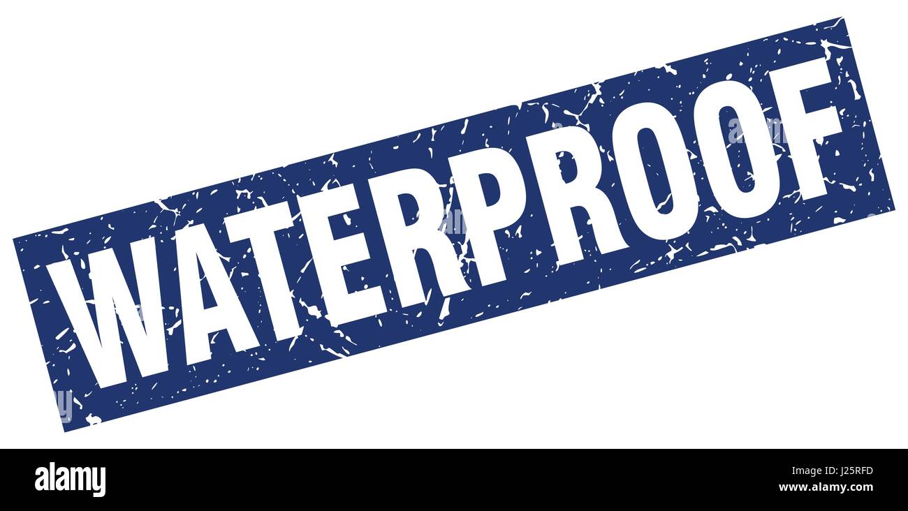 square grunge blue waterproof stamp Stock Vector Image & Art - Alamy