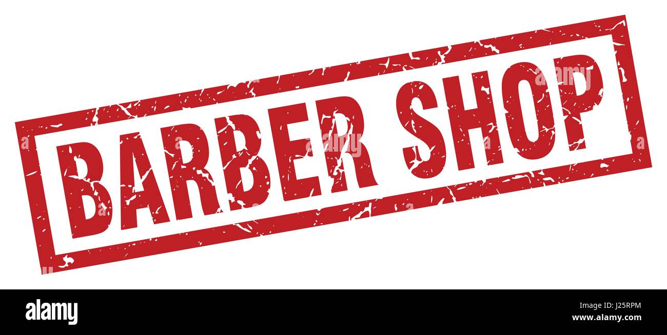 square grunge red barber shop stamp Stock Vector Image & Art - Alamy