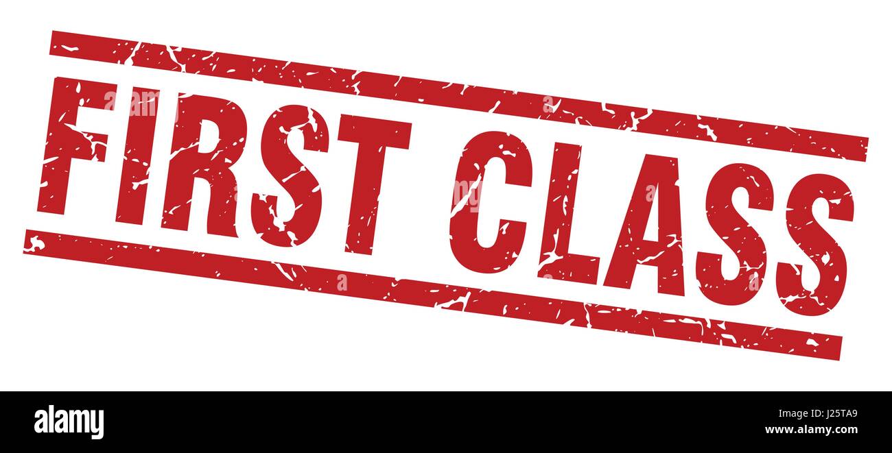 square grunge red first class stamp Stock Vector Image & Art - Alamy