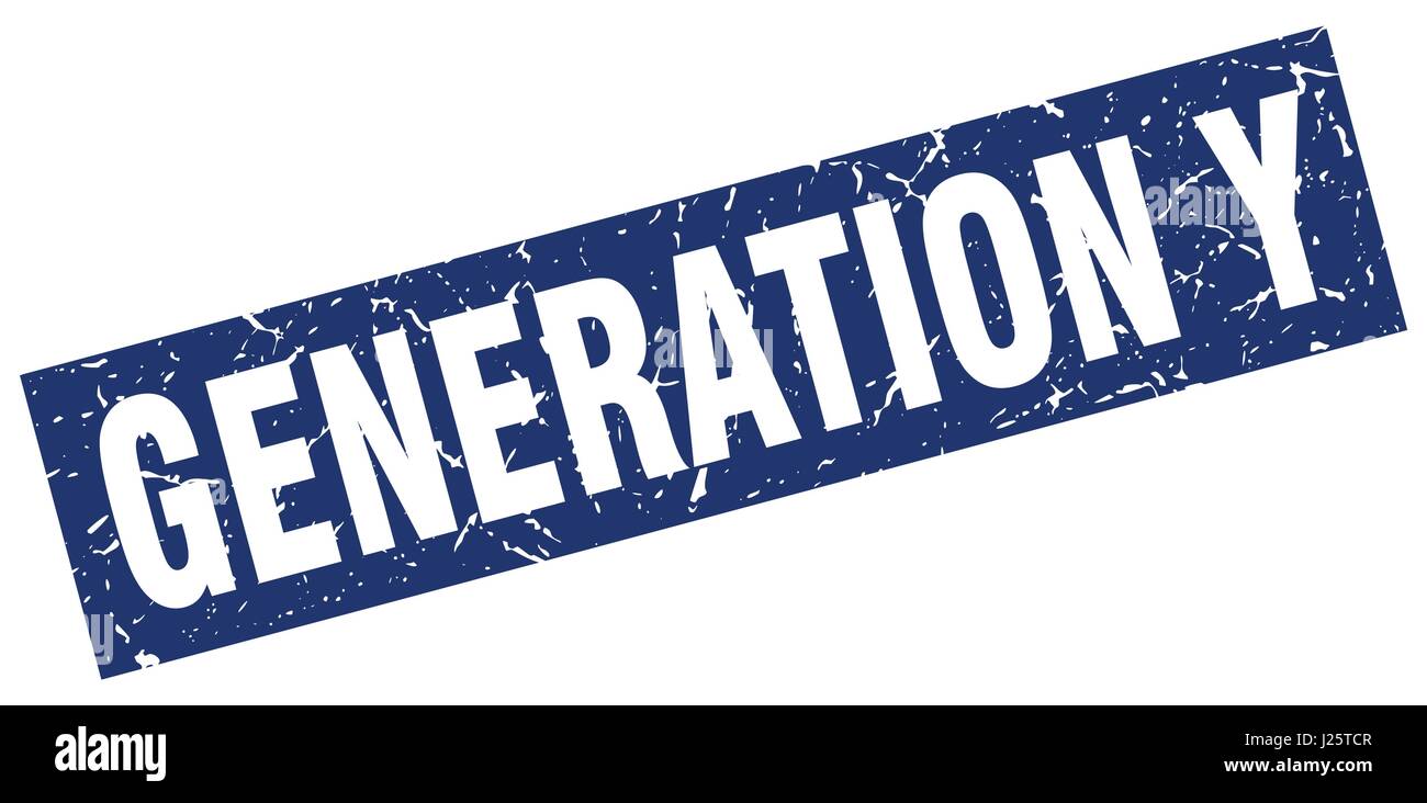square grunge blue generation y stamp Stock Vector Image & Art - Alamy