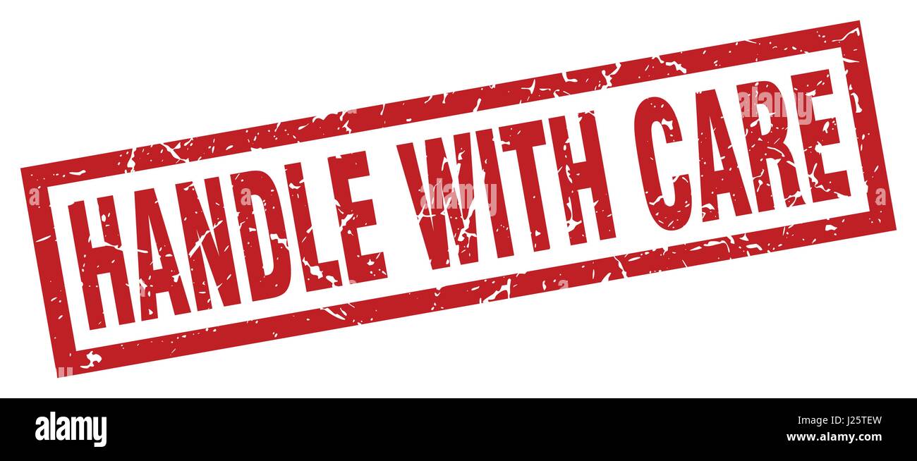 square grunge red handle with care stamp Stock Vector Image & Art - Alamy