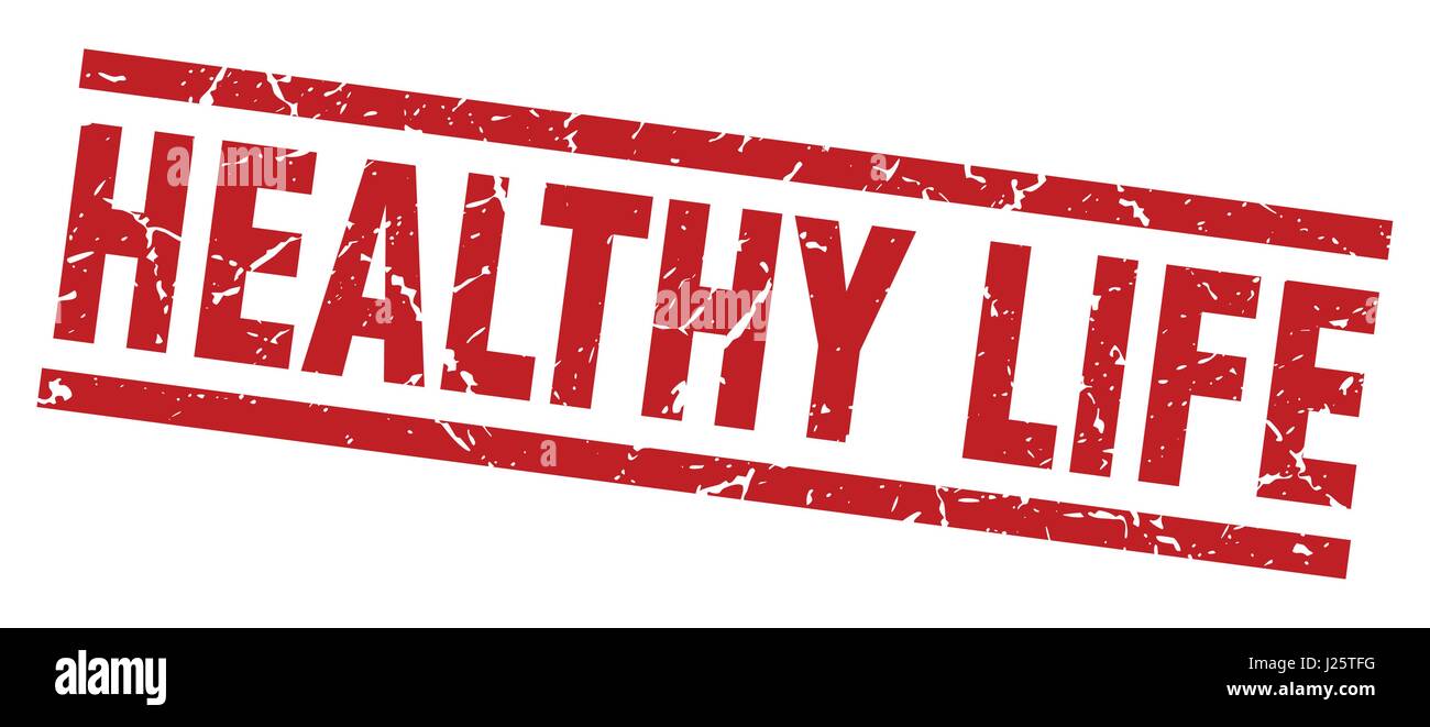 square grunge red healthy life stamp Stock Vector Image & Art - Alamy