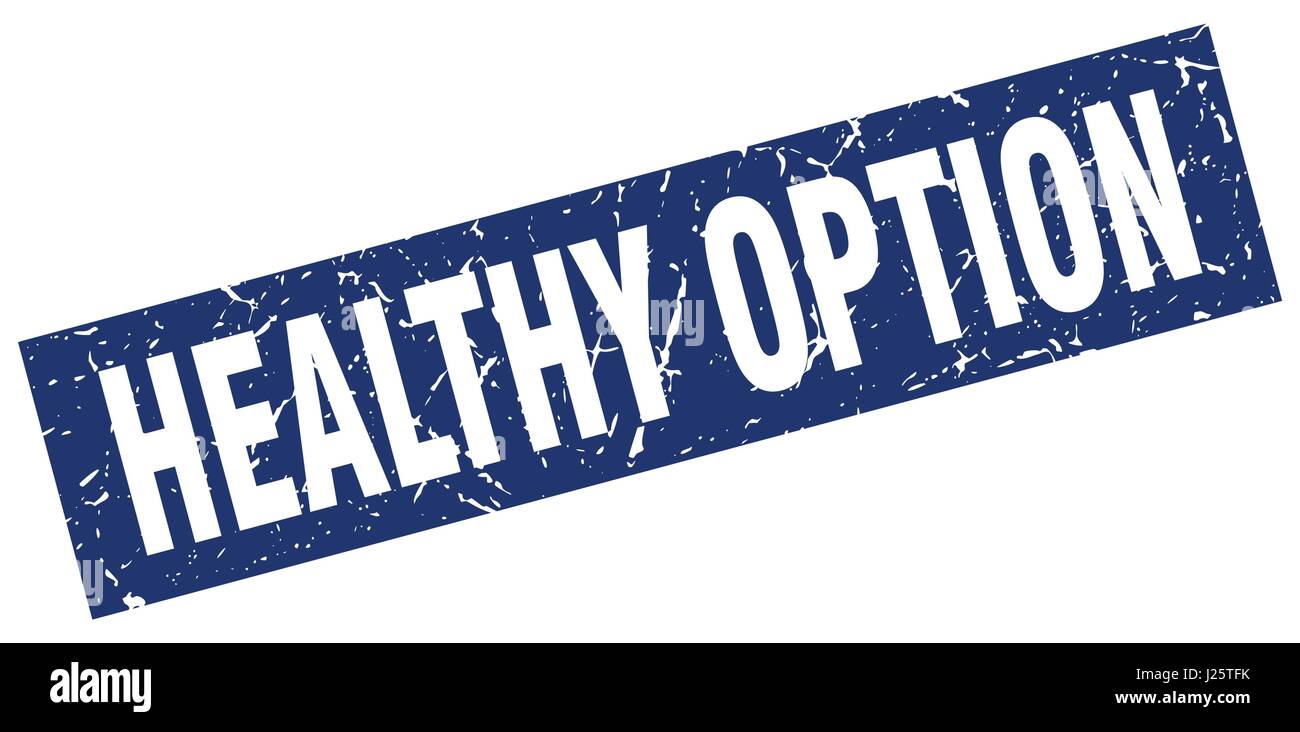 square grunge blue healthy option stamp Stock Vector Image & Art - Alamy