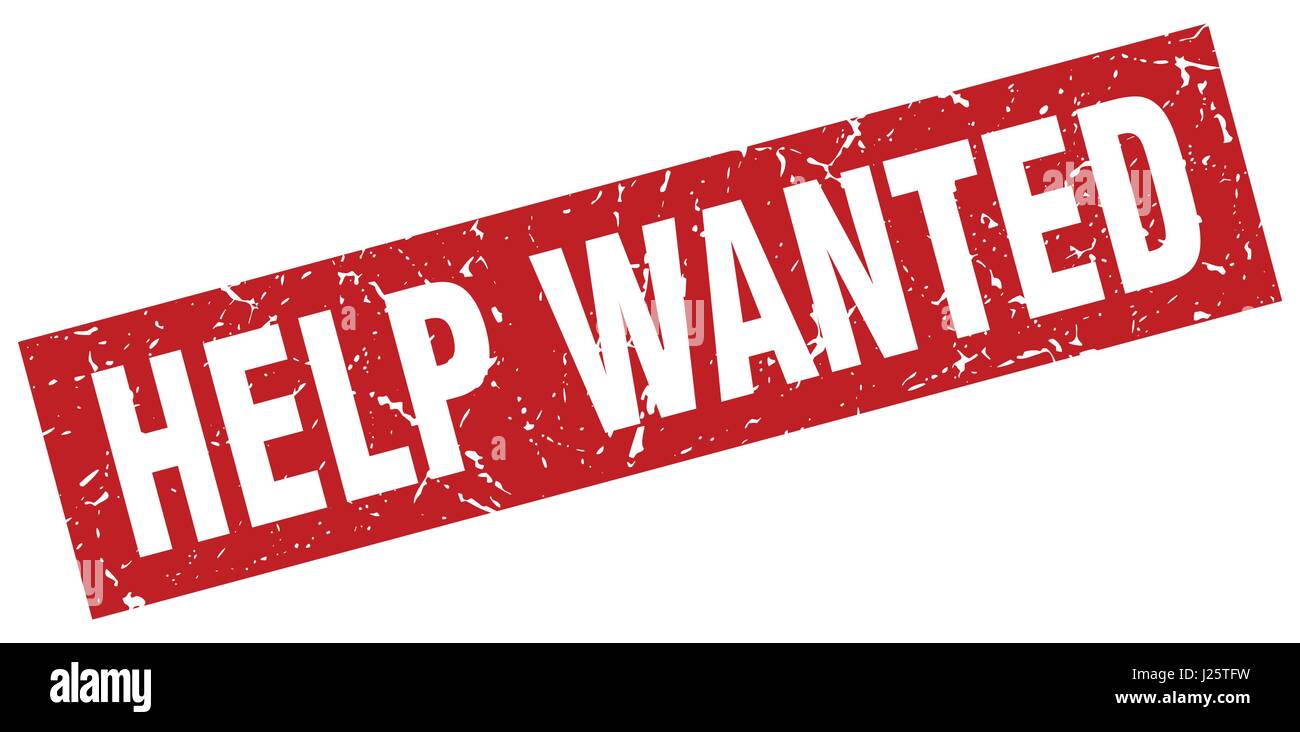 square grunge red help wanted stamp Stock Vector Image & Art - Alamy