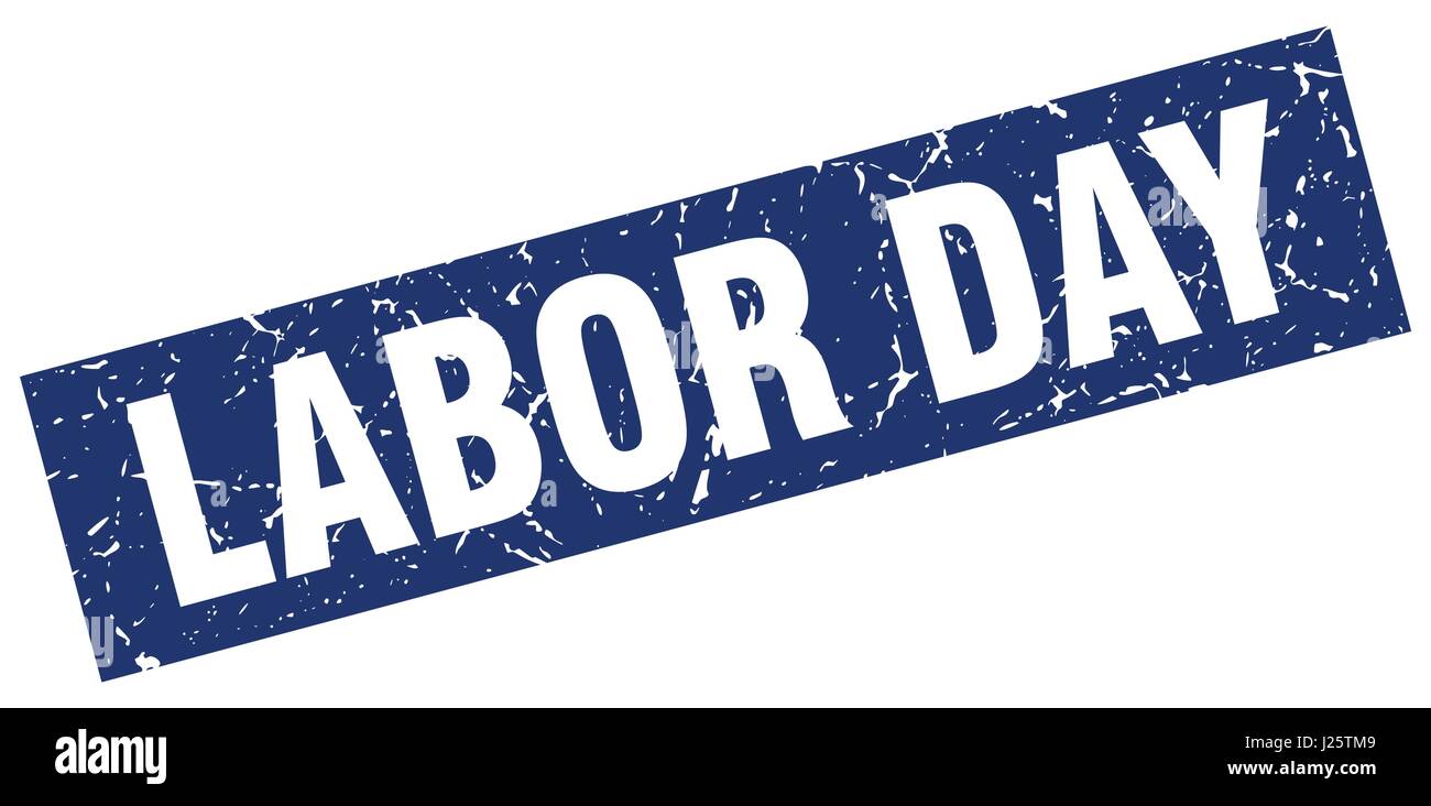square grunge blue labor day stamp Stock Vector Image & Art - Alamy