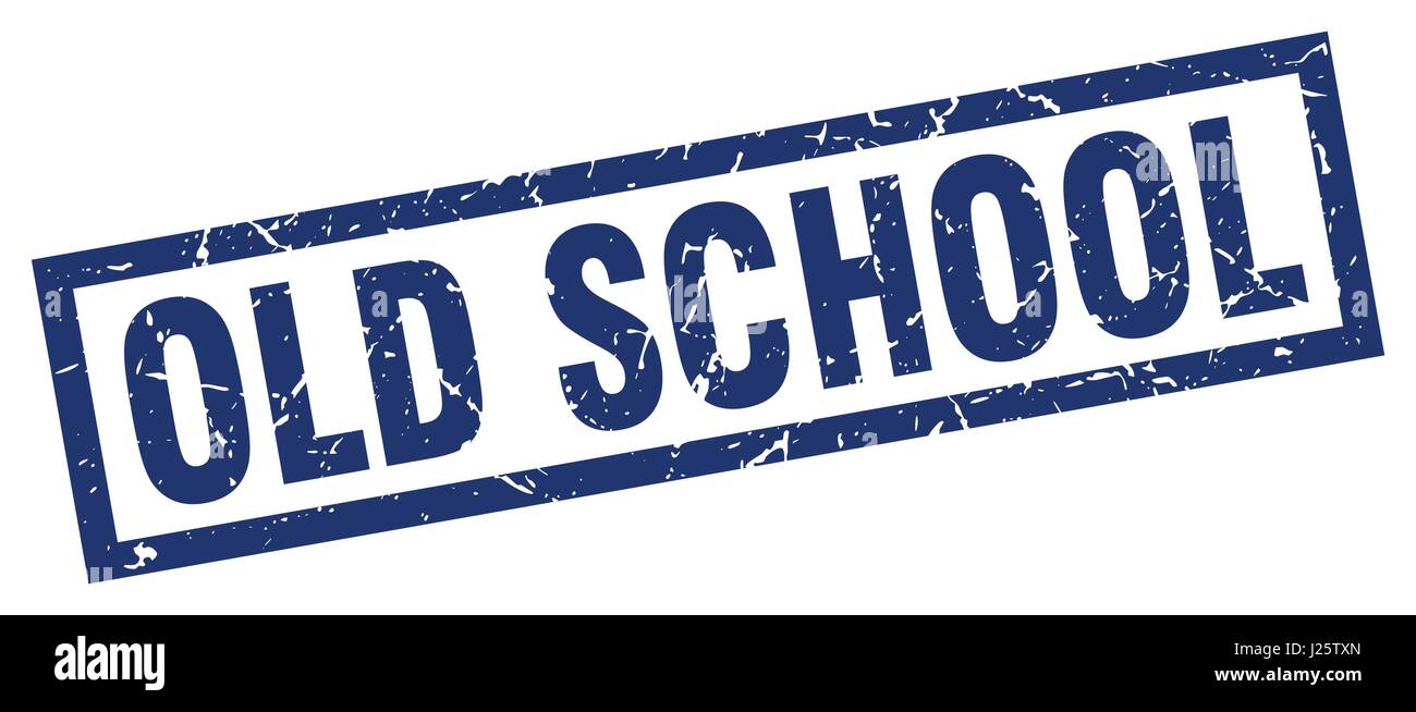 square grunge blue old school stamp Stock Vector Image & Art - Alamy