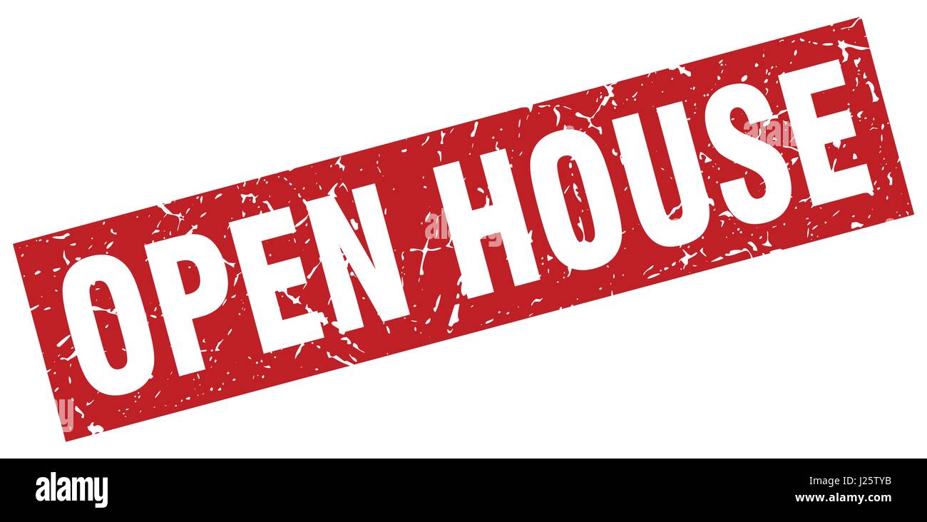 square grunge red open house stamp Stock Vector Image & Art - Alamy