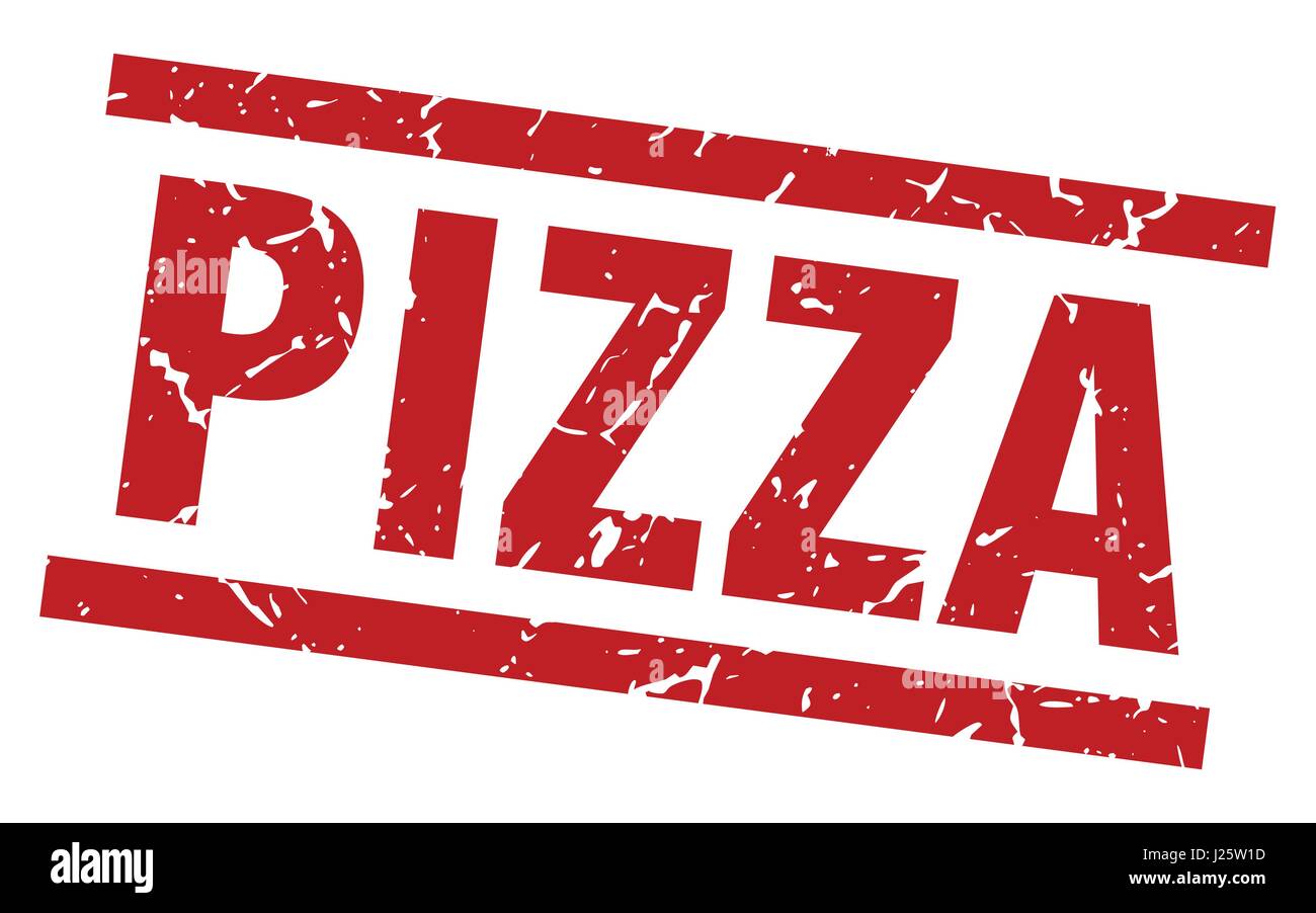 square grunge red pizza stamp Stock Vector Image & Art - Alamy