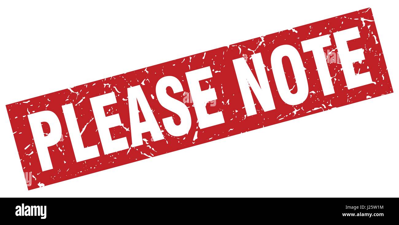 square grunge red please note stamp Stock Vector Image & Art - Alamy