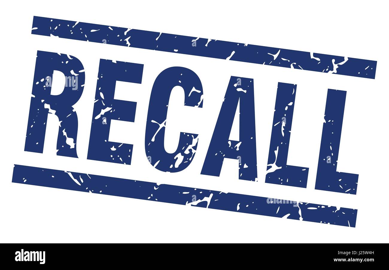 square grunge blue recall stamp Stock Vector Image & Art - Alamy