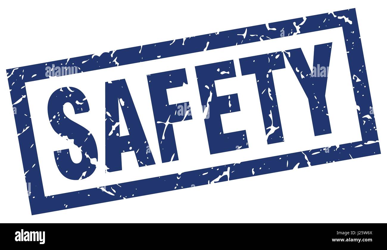 square grunge blue safety stamp Stock Vector Image & Art - Alamy