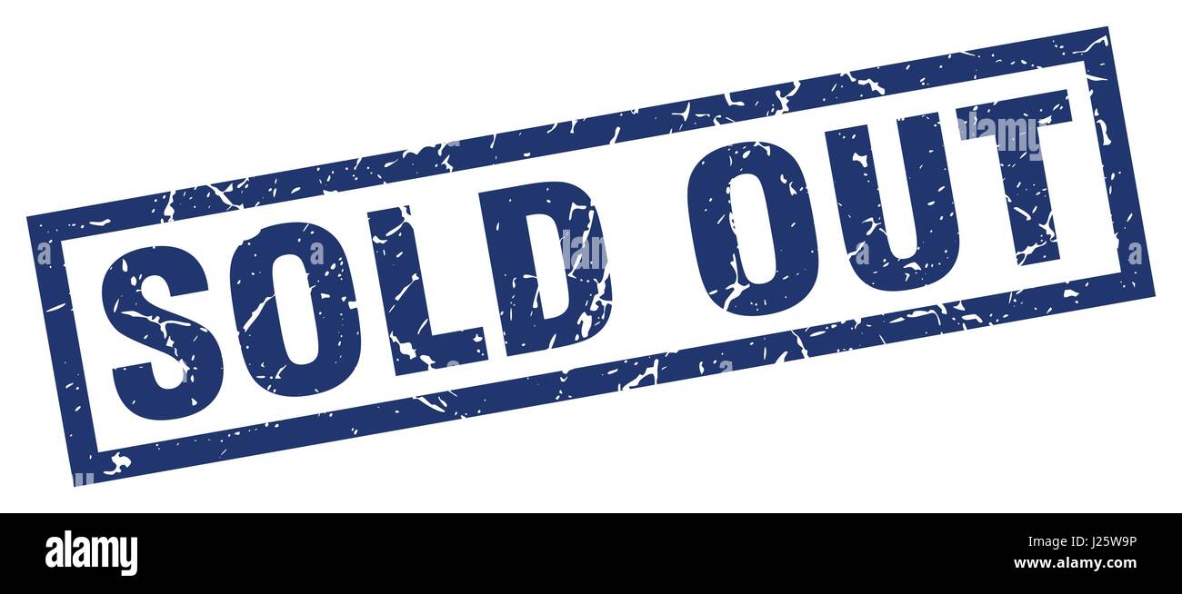 square grunge blue sold out stamp Stock Vector Image & Art - Alamy