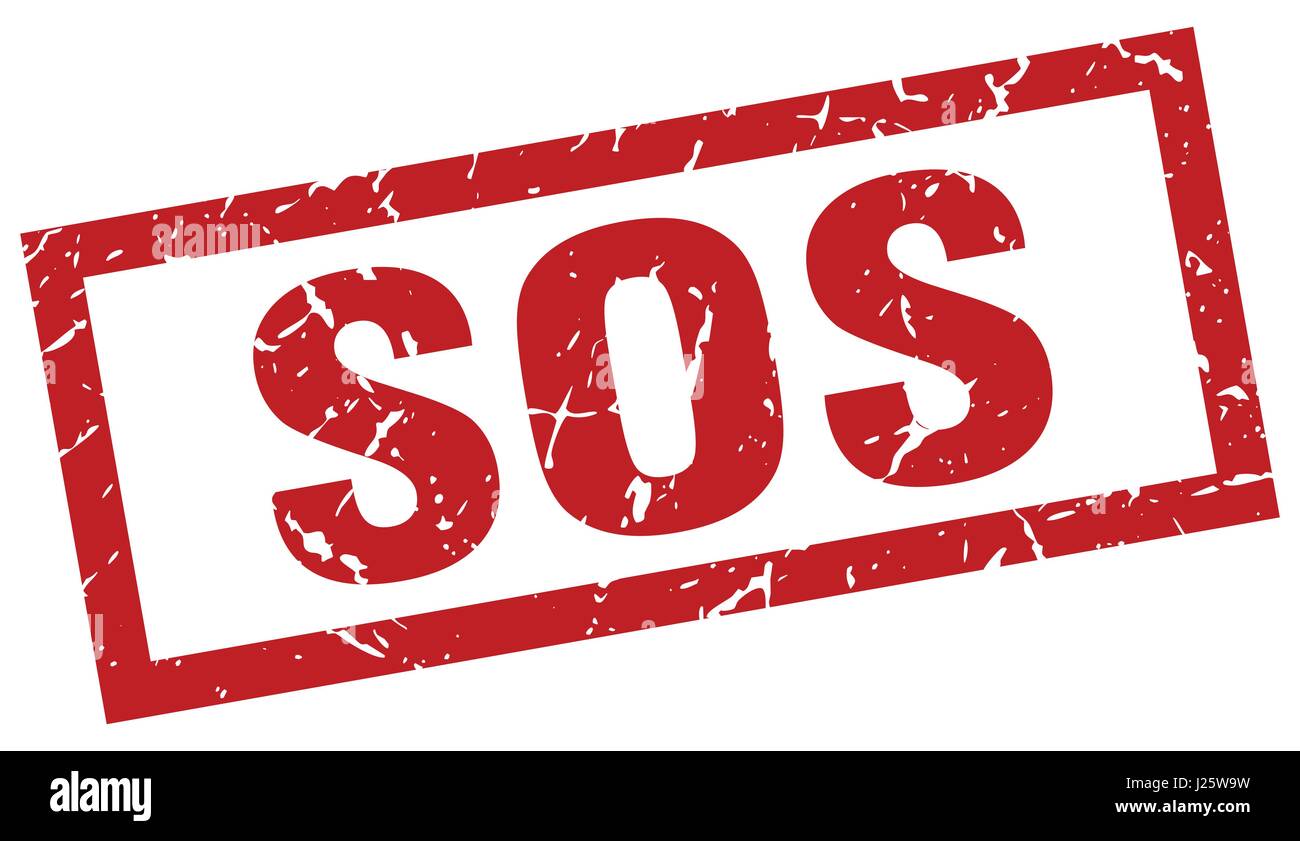 square grunge red sos stamp Stock Vector Image & Art - Alamy