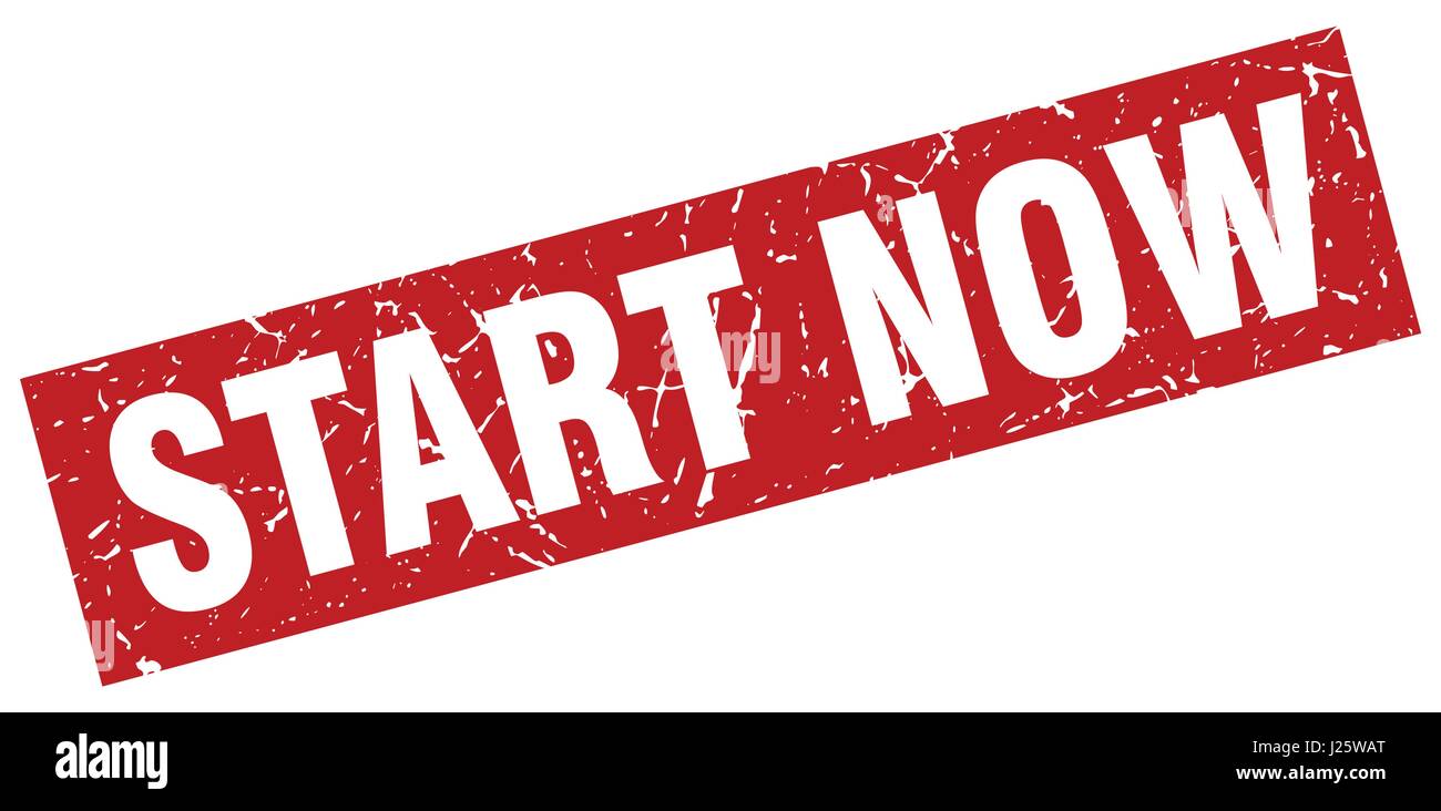 square grunge red start now stamp Stock Vector Image & Art - Alamy