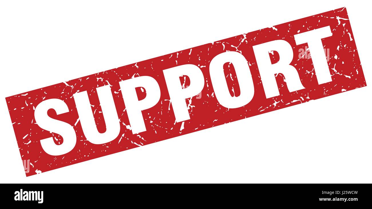 square grunge red support stamp Stock Vector Image & Art - Alamy