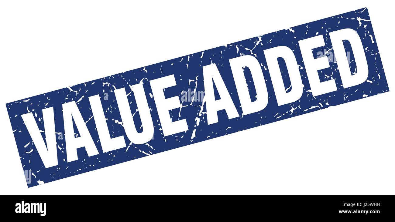 square grunge blue value added stamp Stock Vector Image & Art - Alamy