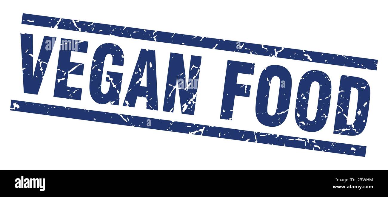 square grunge blue vegan food stamp Stock Vector Image & Art - Alamy
