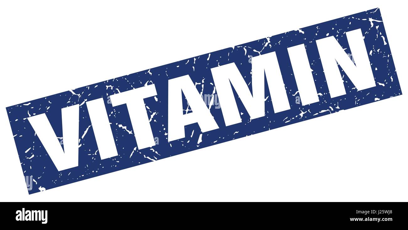 square grunge blue vitamin stamp Stock Vector Image & Art - Alamy