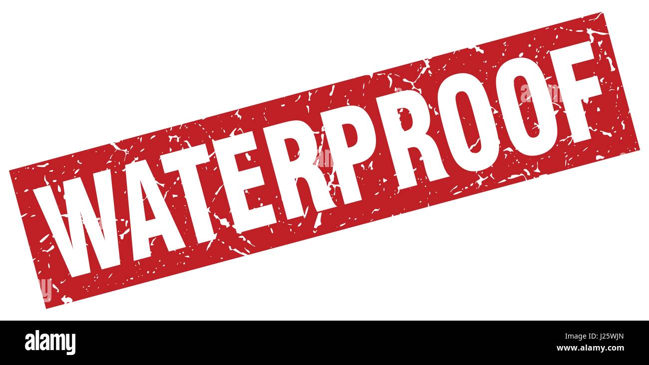 square grunge red waterproof stamp Stock Vector Image & Art - Alamy