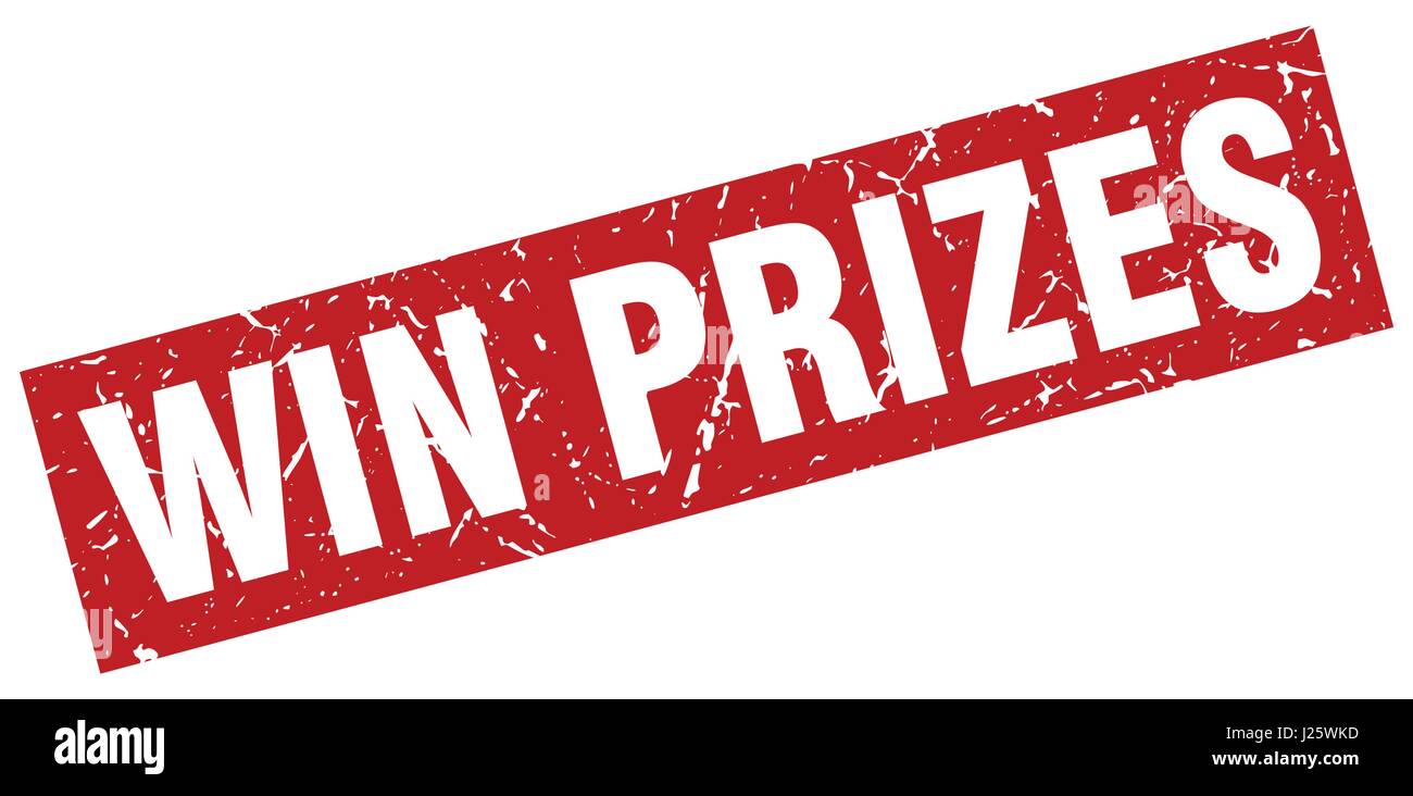 square grunge red win prizes stamp Stock Vector Image & Art - Alamy