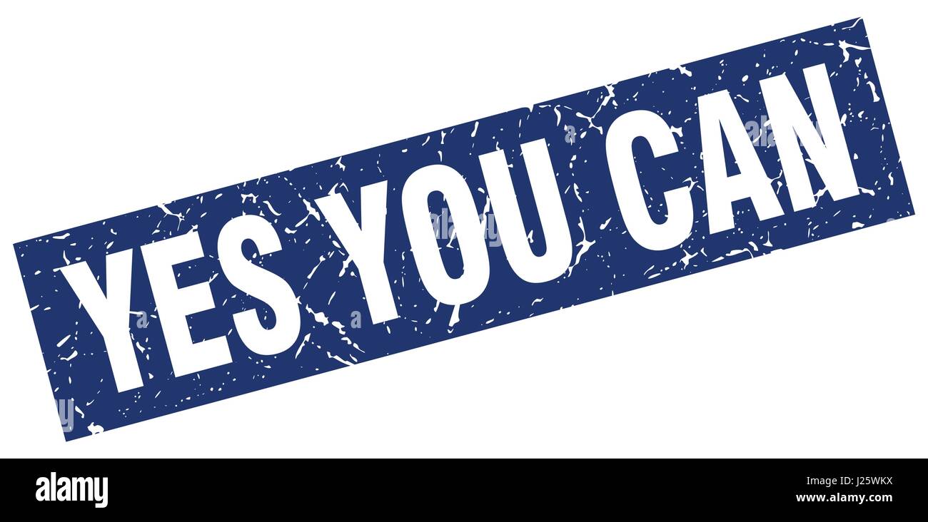 square grunge blue yes you can stamp Stock Vector Image & Art - Alamy