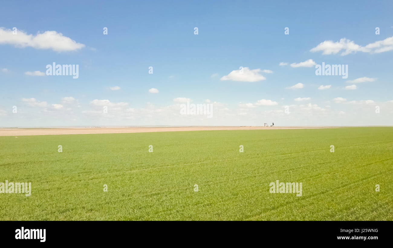 Aerial view of farmlands on Eastern Plains in the Spring Stock Photo ...