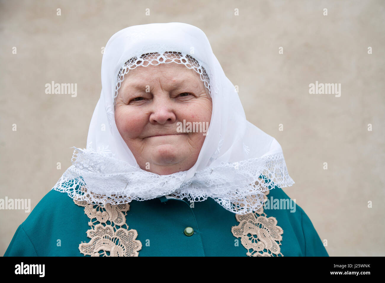 Portrait of a traditional woman from the Moravian region of Czech ...