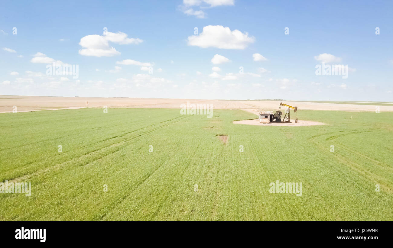 Aerial view of farmlands on Eastern Plains in the Spring Stock Photo ...