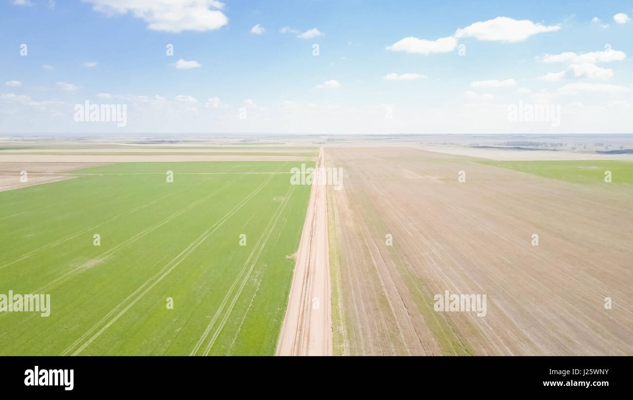 Aerial view of farmlands on Eastern Plains in the Spring Stock Photo ...