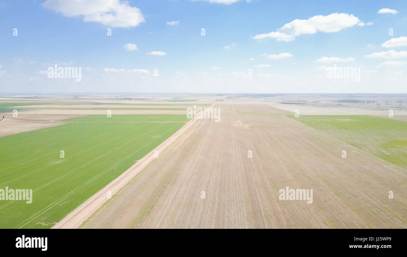 Aerial view of farmlands on Eastern Plains in the Spring Stock Photo ...