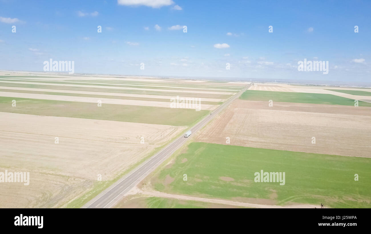 Aerial view of farmlands on Eastern Plains in the Spring Stock Photo ...