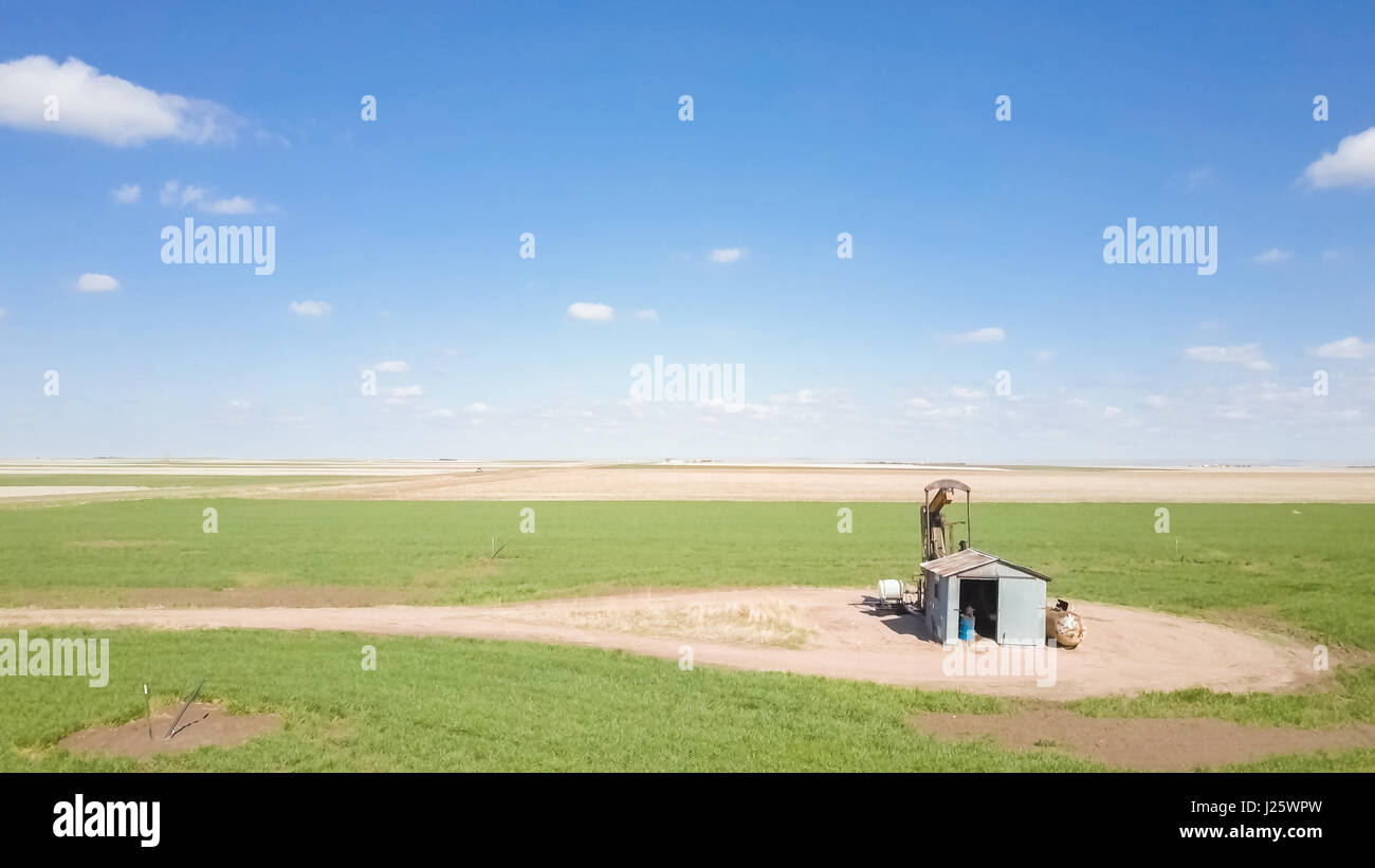 Aerial view of farmlands on Eastern Plains in the Spring Stock Photo ...