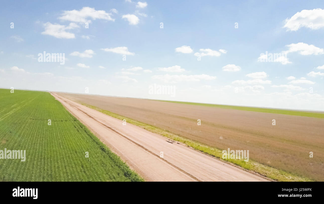 Aerial view of farmlands on Eastern Plains in the Spring Stock Photo ...