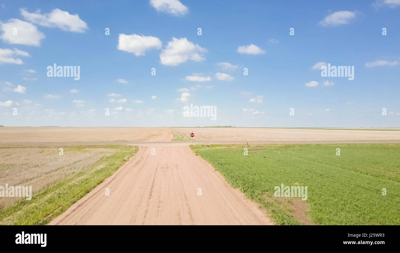 Aerial view of farmlands on Eastern Plains in the Spring Stock Photo ...