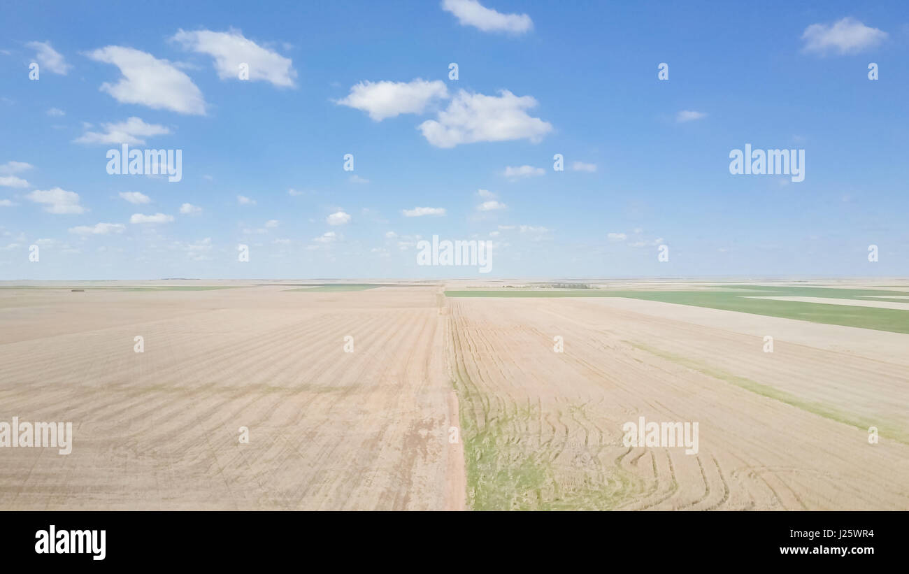 Aerial view of farmlands on Eastern Plains in the Spring Stock Photo ...