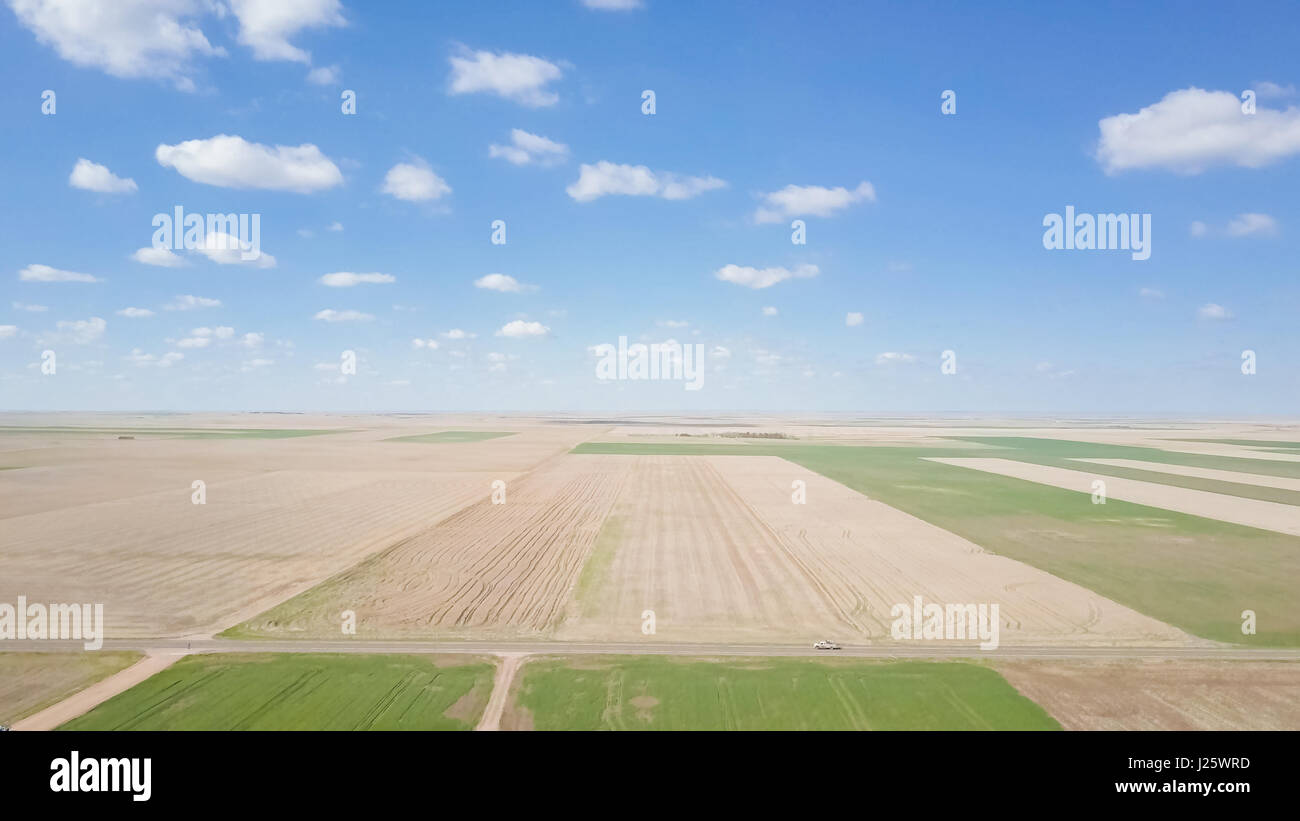 Aerial view of farmlands on Eastern Plains in the Spring Stock Photo ...