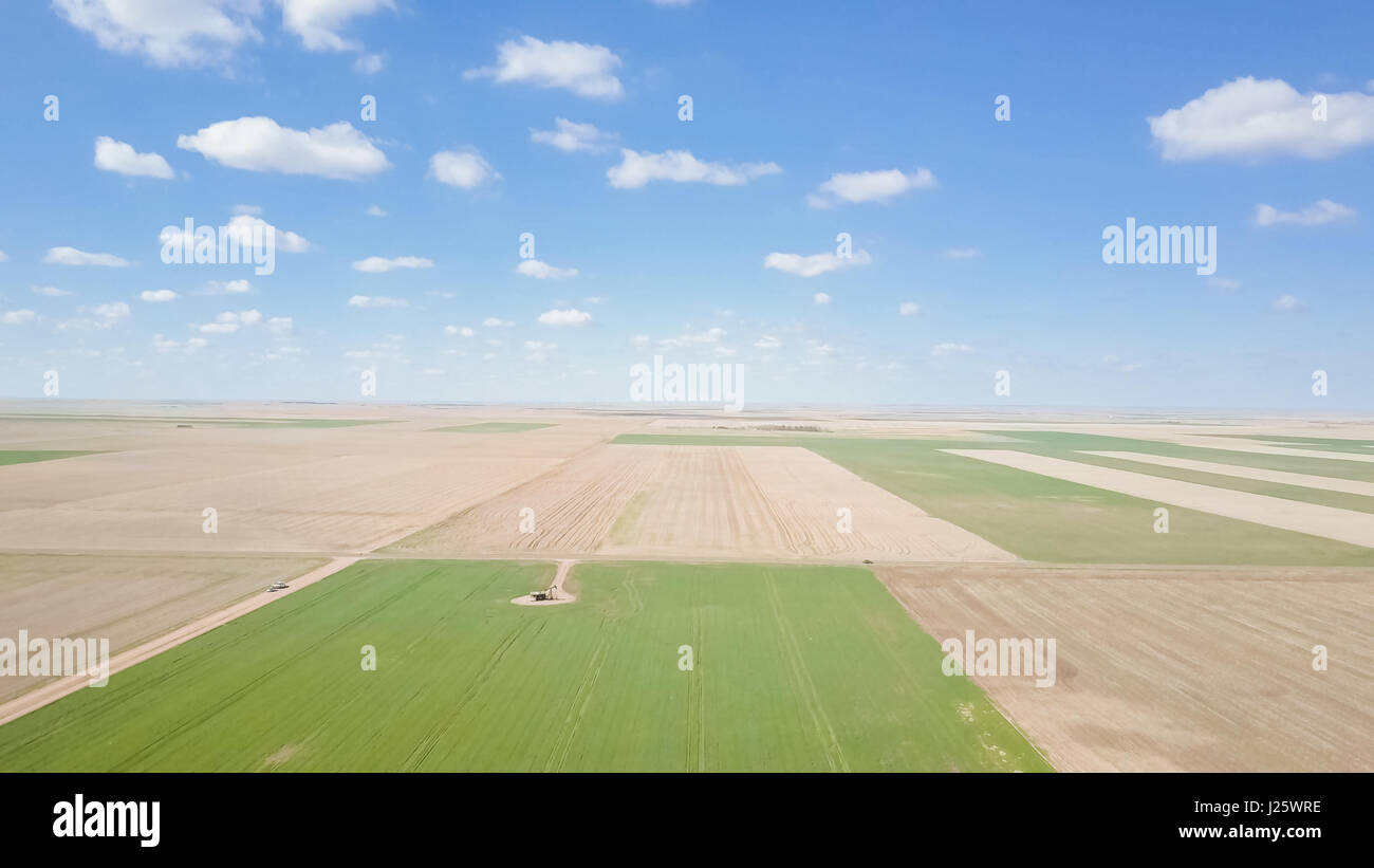 Aerial view of farmlands on Eastern Plains in the Spring Stock Photo ...