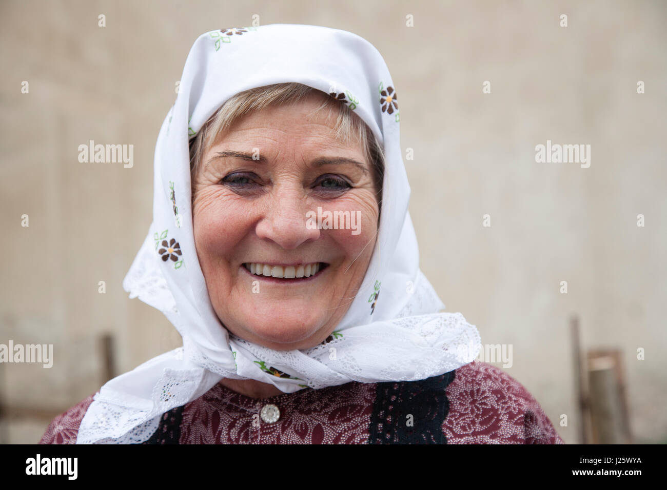 Portrait of a traditional woman from the Moravian region of Czech ...