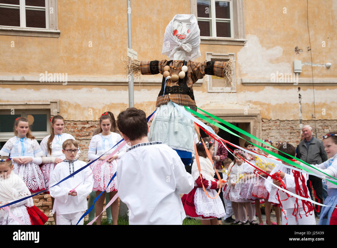 Traditional Easter celebrations in a Moravian village, Czech Republic ...